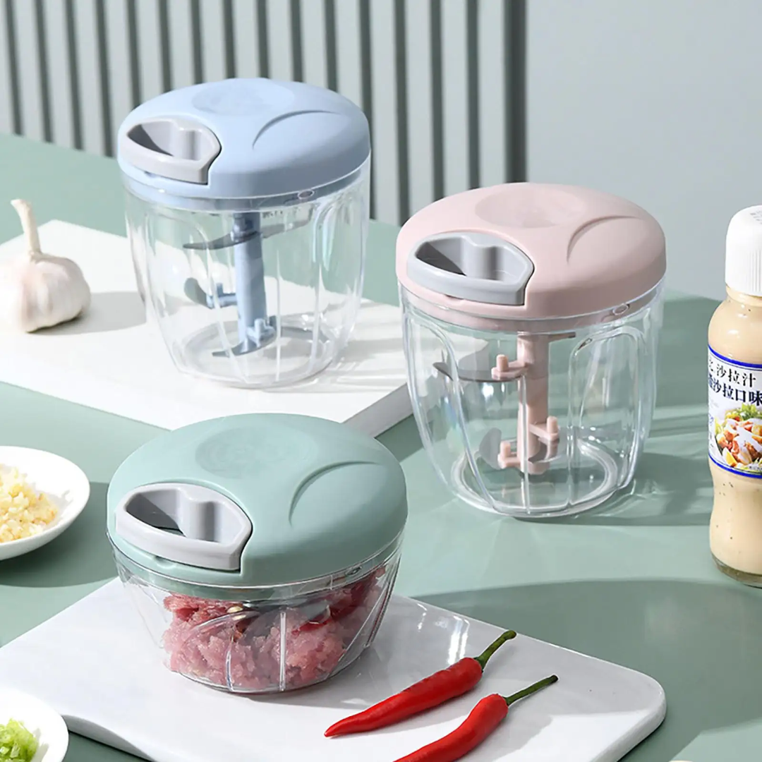 900ml Manual Food Chopper – Chop Vegetables, Garlic & Meat Fast – Homeeasz